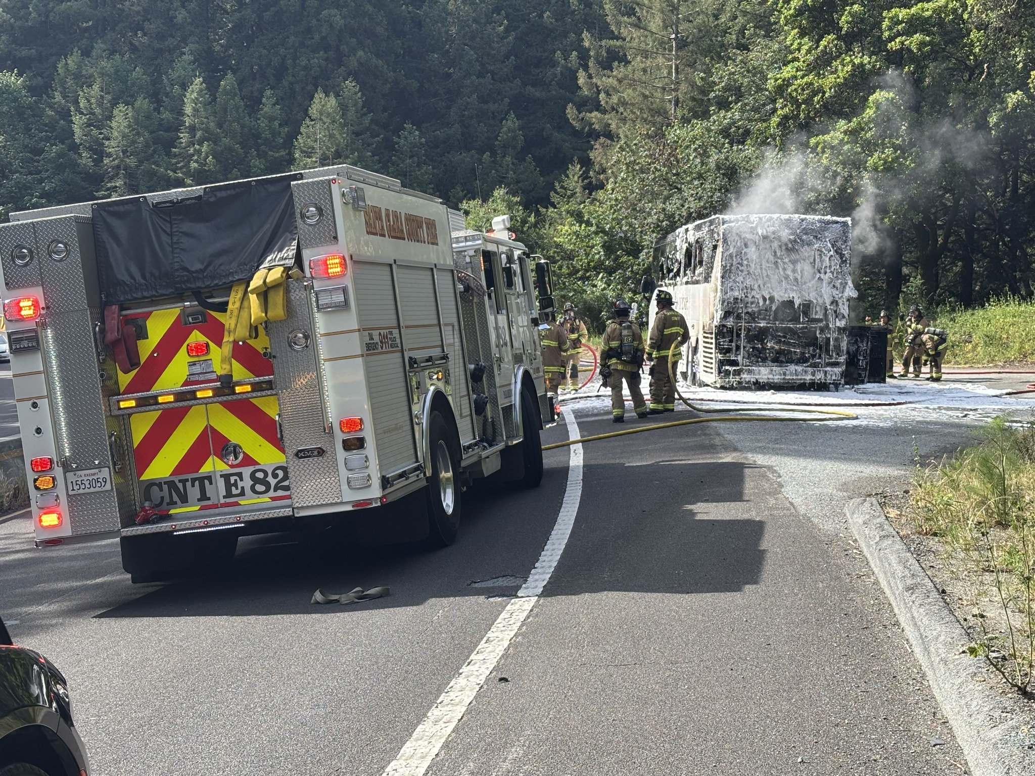 No injuries in Highway 17 bus fire with 32 students on board (updated ...